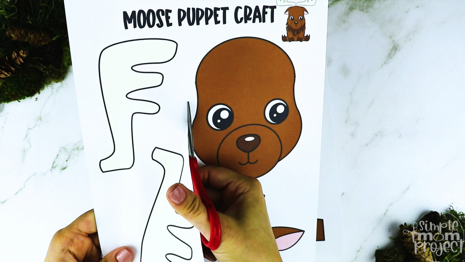 Printable Moose Paper Bag Puppet Template – Simple Mom Project