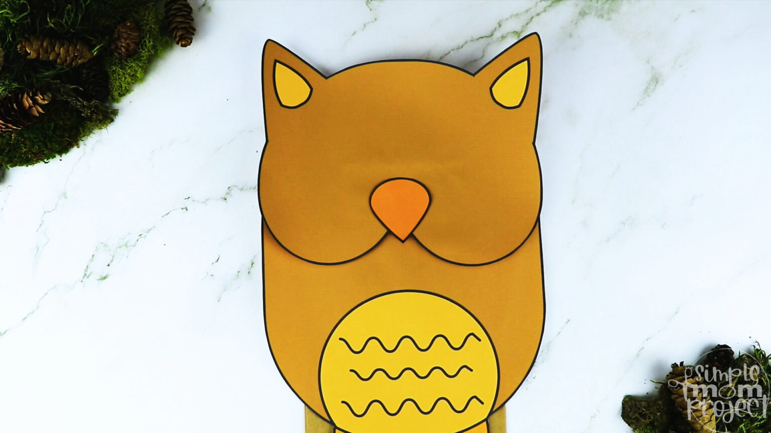 Printable Woodland Owl Paper Bag Puppet Template – Simple Mom Project