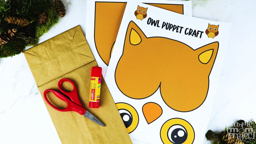 Printable Woodland Owl Paper Bag Puppet Template – Simple Mom Project