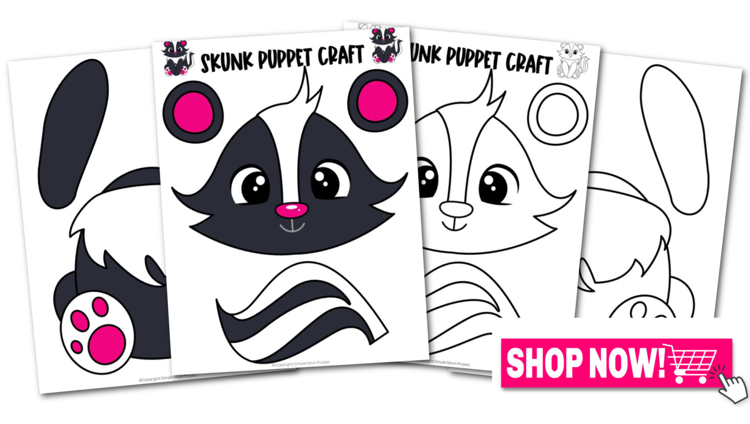 Printable Skunk Paper Bag Puppet Template – Simple Mom Project