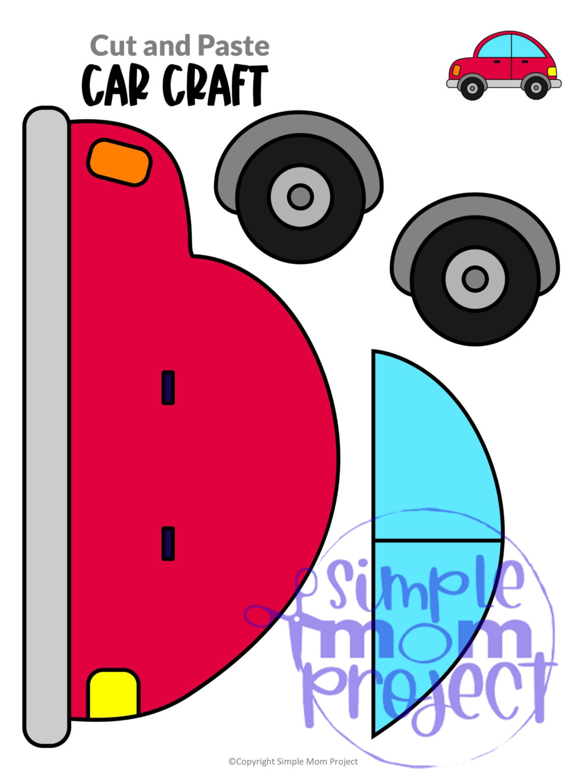 Printable Car Craft Template – Simple Mom Project