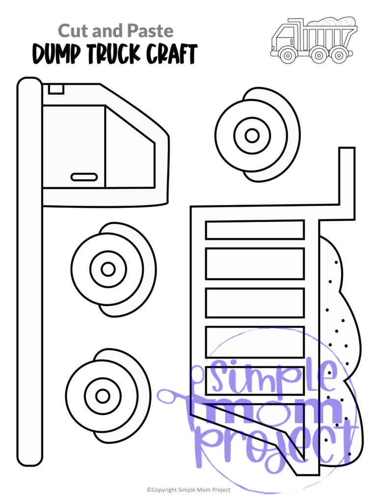 Printable Dump Truck Craft Template - Simple Mom Project