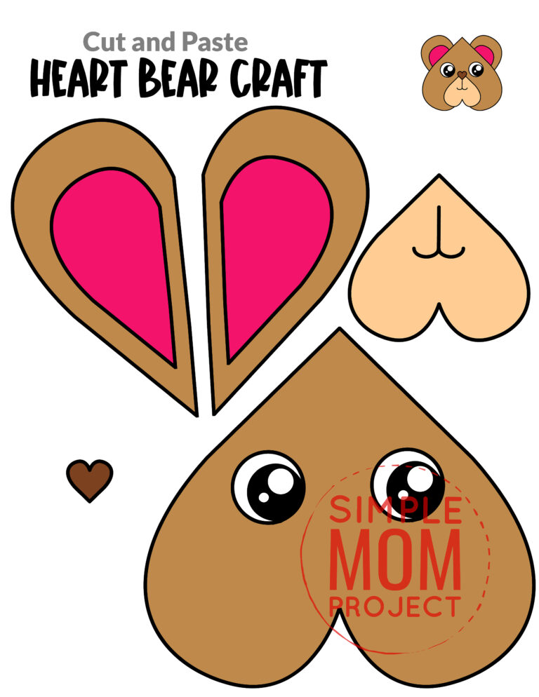 Printable Heart Animal Craft Templates – Simple Mom Project