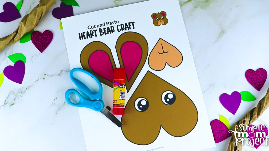 Printable Heart Bear Craft Template – Simple Mom Project