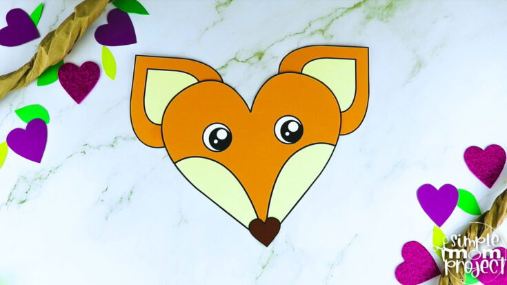 Printable Heart Fox Craft Template - Simple Mom Project