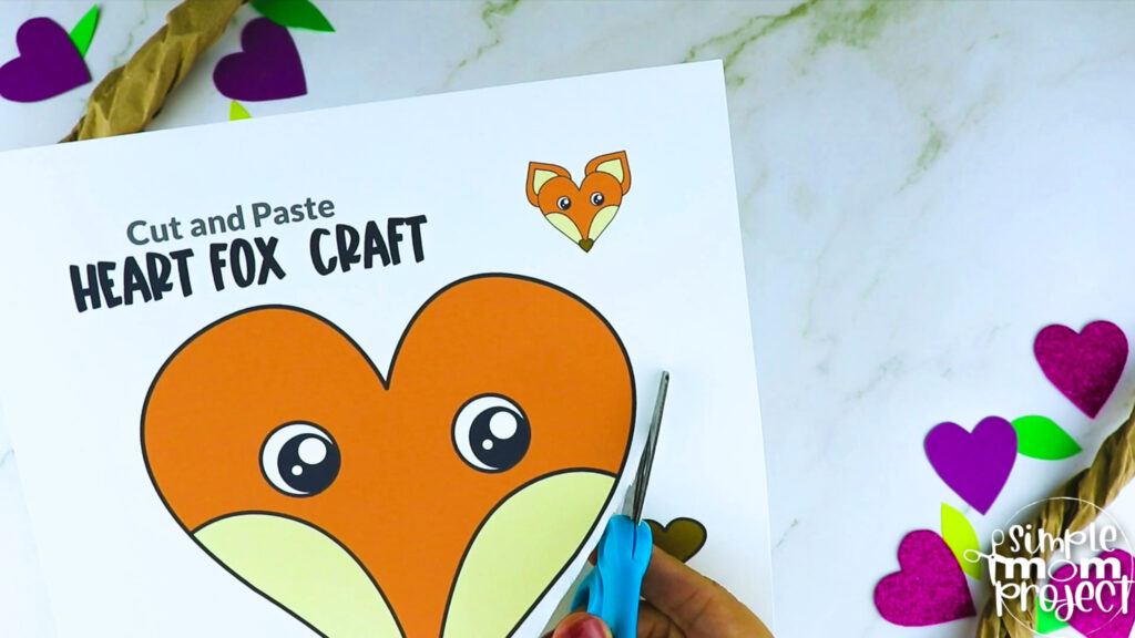 Printable Heart Fox Craft Template – Simple Mom Project