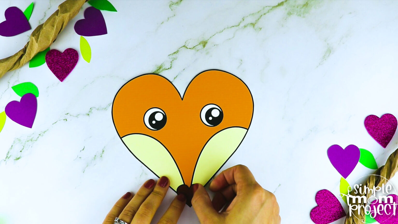 Printable Heart Fox Craft Template – Simple Mom Project