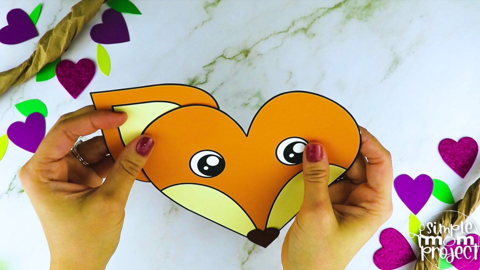 Printable Heart Fox Craft Template – Simple Mom Project