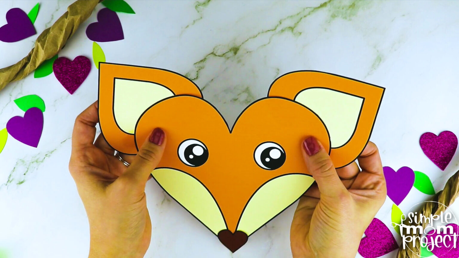 Printable Heart Fox Craft Template – Simple Mom Project