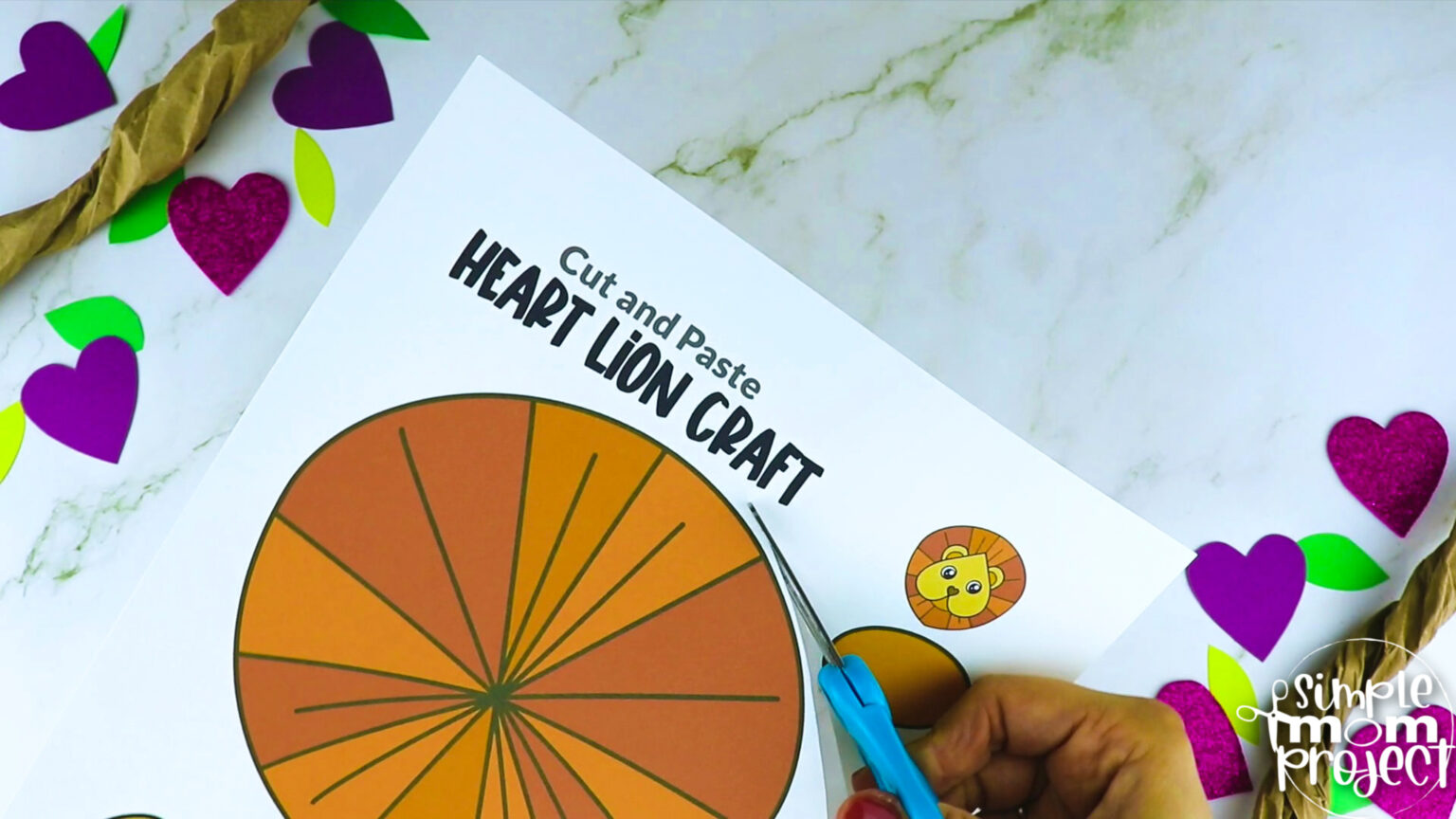Printable Heart Lion Craft Template – Simple Mom Project