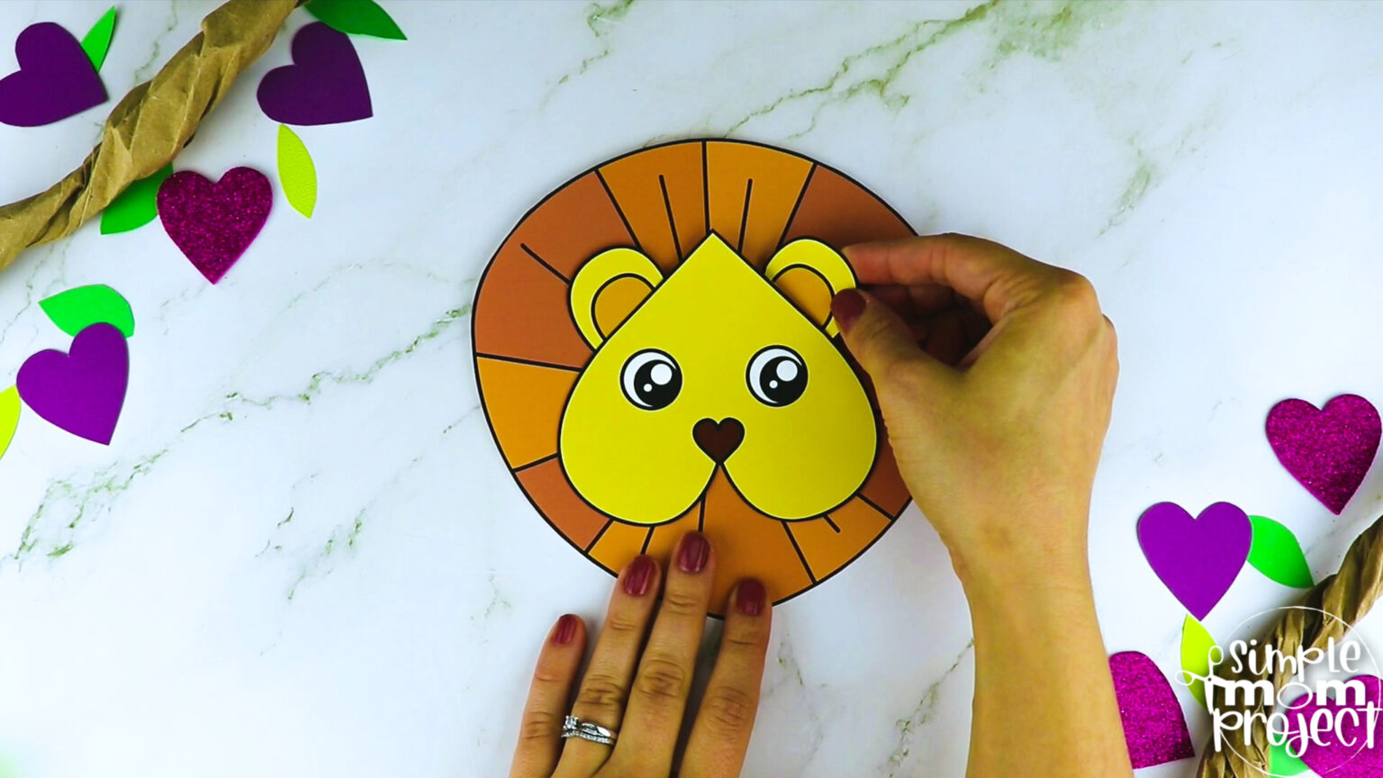 Printable Heart Lion Craft Template – Simple Mom Project