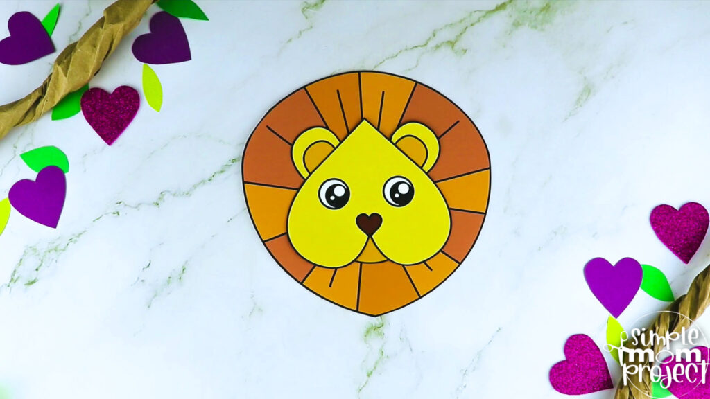 Printable Heart Lion Craft Template – Simple Mom Project