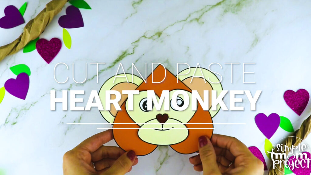 Printable Heart Monkey Craft Template – Simple Mom Project