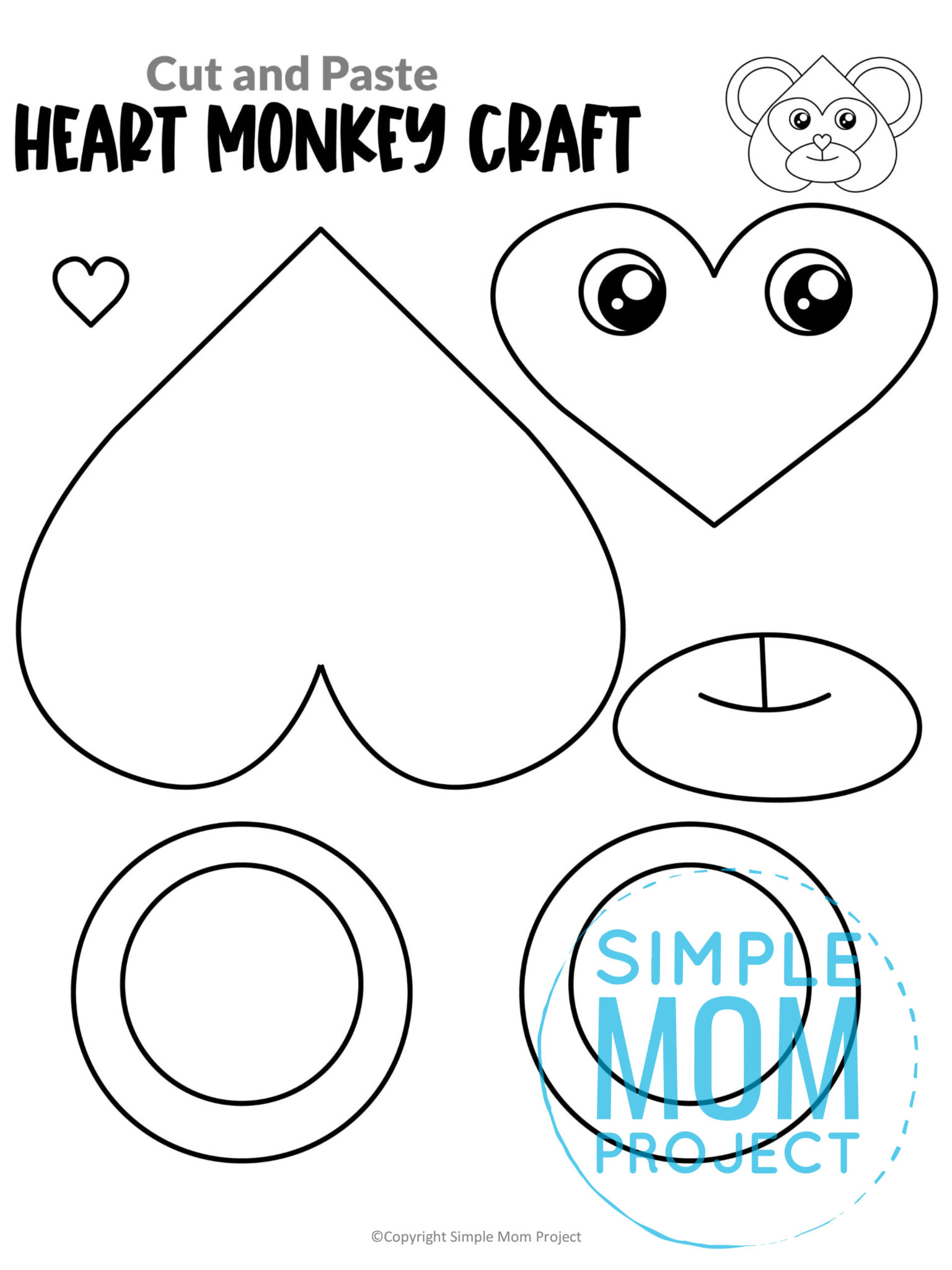 Printable Heart Animal Craft Templates - Simple Mom Project