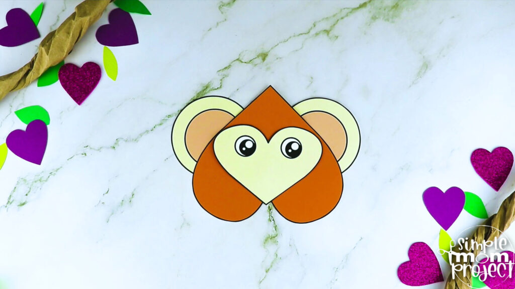 Printable Heart Monkey Craft Template – Simple Mom Project