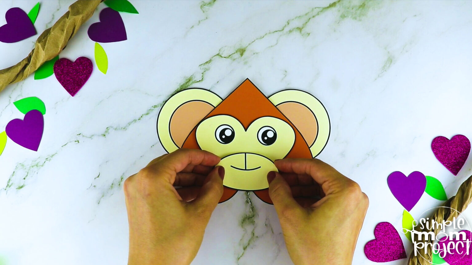 Printable Heart Monkey Craft Template – Simple Mom Project