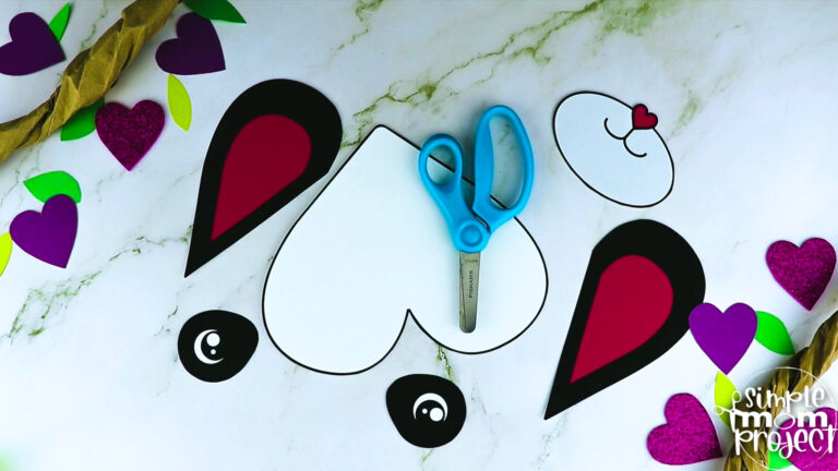 Printable Heart Panda Craft Template – Simple Mom Project