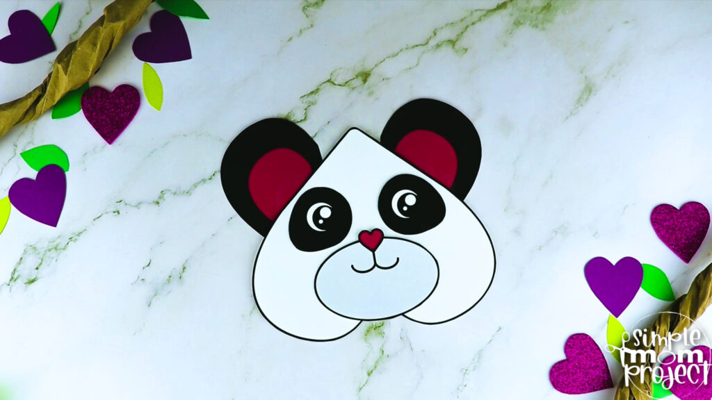 Printable Heart Panda Craft Template – Simple Mom Project