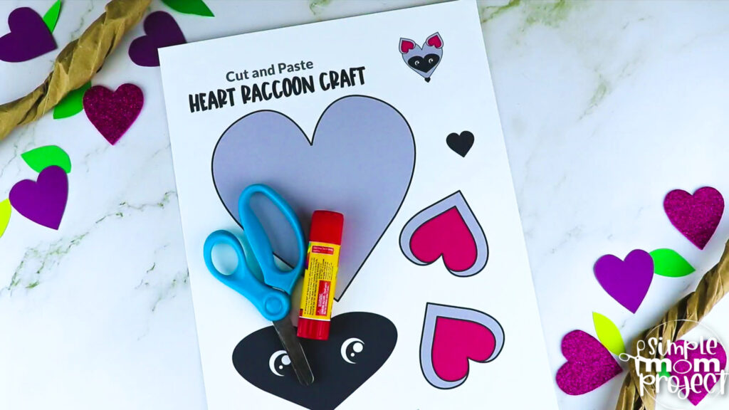 Printable Heart Raccoon Craft Template – Simple Mom Project