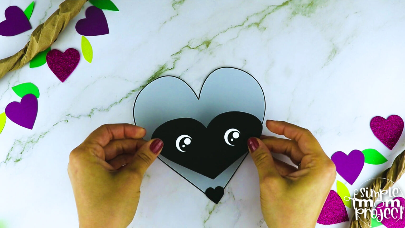 Printable Heart Raccoon Craft Template – Simple Mom Project