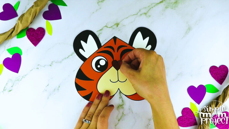 Printable Heart Tiger Craft Template – Simple Mom Project