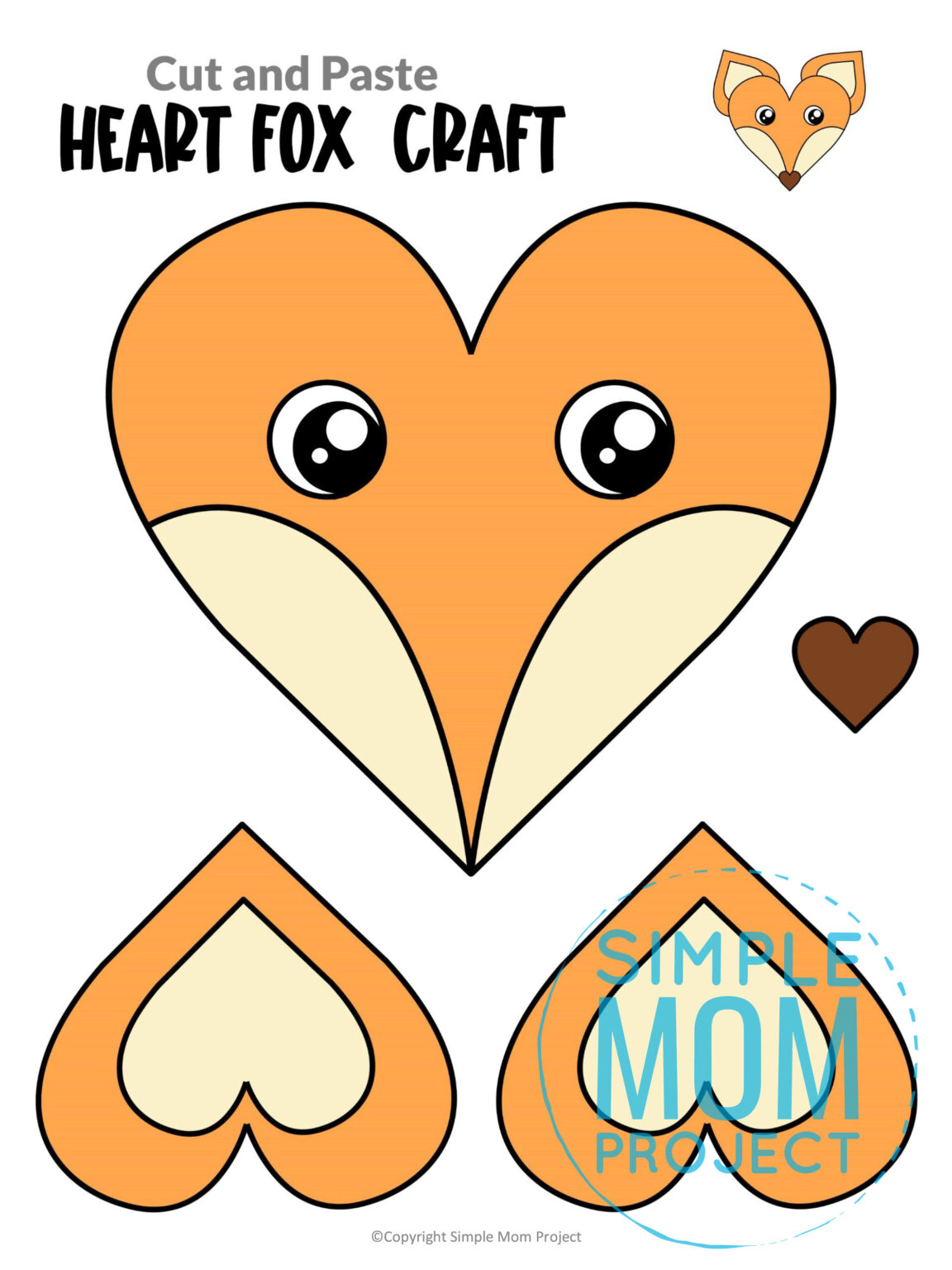 Printable Heart Animal Craft Templates – Simple Mom Project
