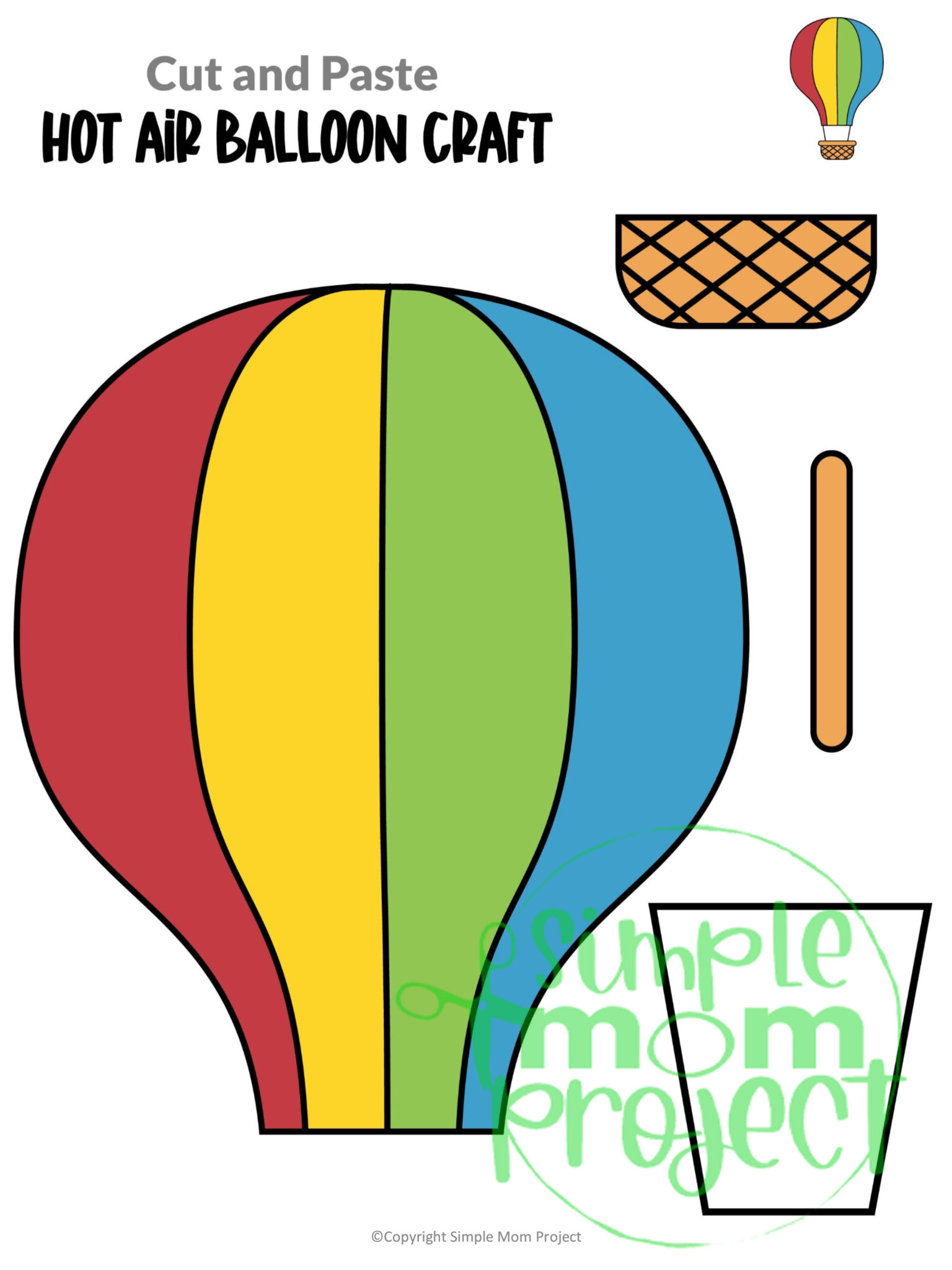Printable Hot Air Balloon Craft Template – Simple Mom Project