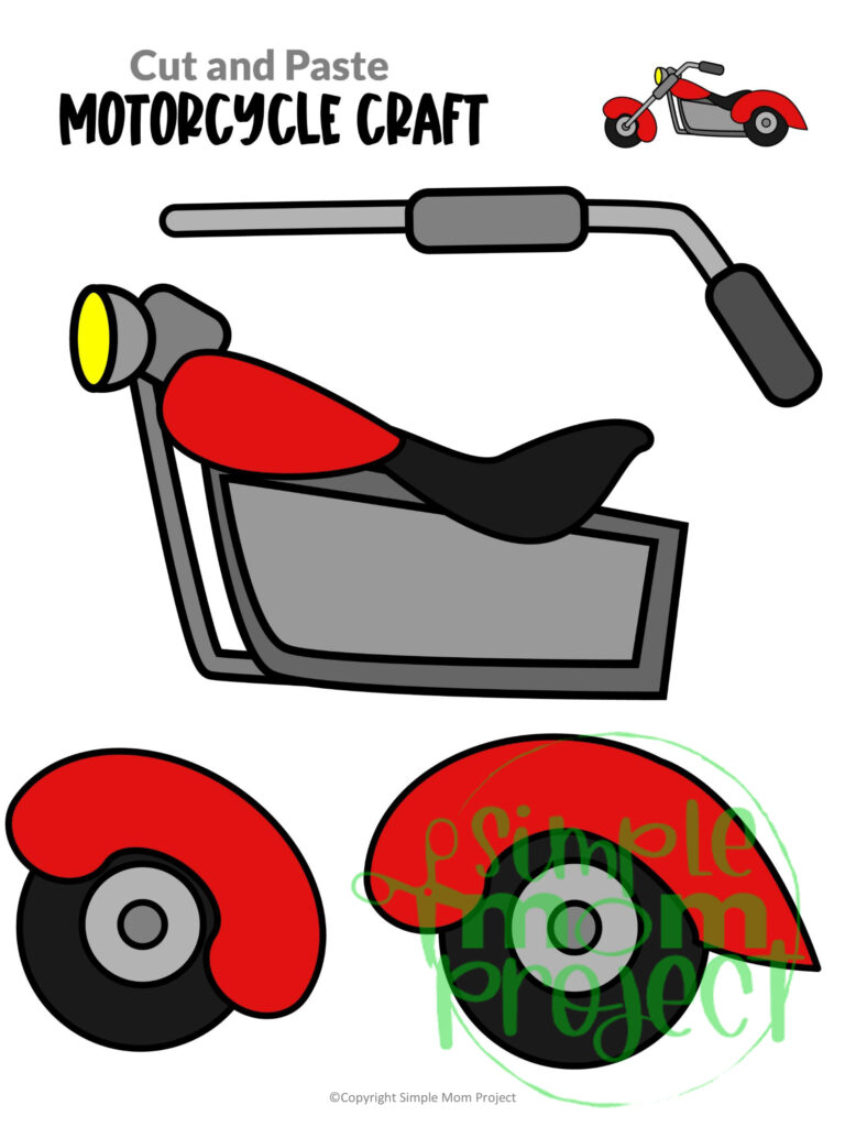 Printable Motorcycle Craft Template – Simple Mom Project