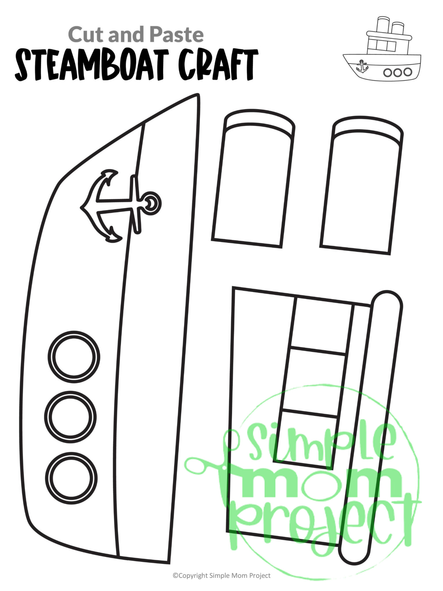 Printable Steamboat Craft Template – Simple Mom Project