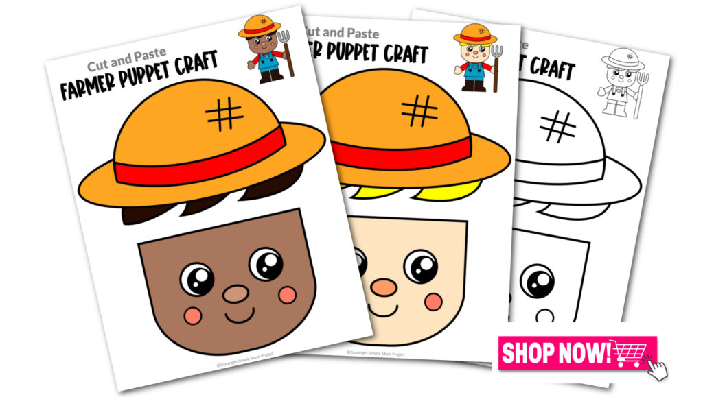 Printable Farmer Paper Bag Puppet Template – Simple Mom Project