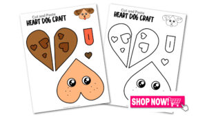 Printable Heart Dog Craft Template – Simple Mom Project