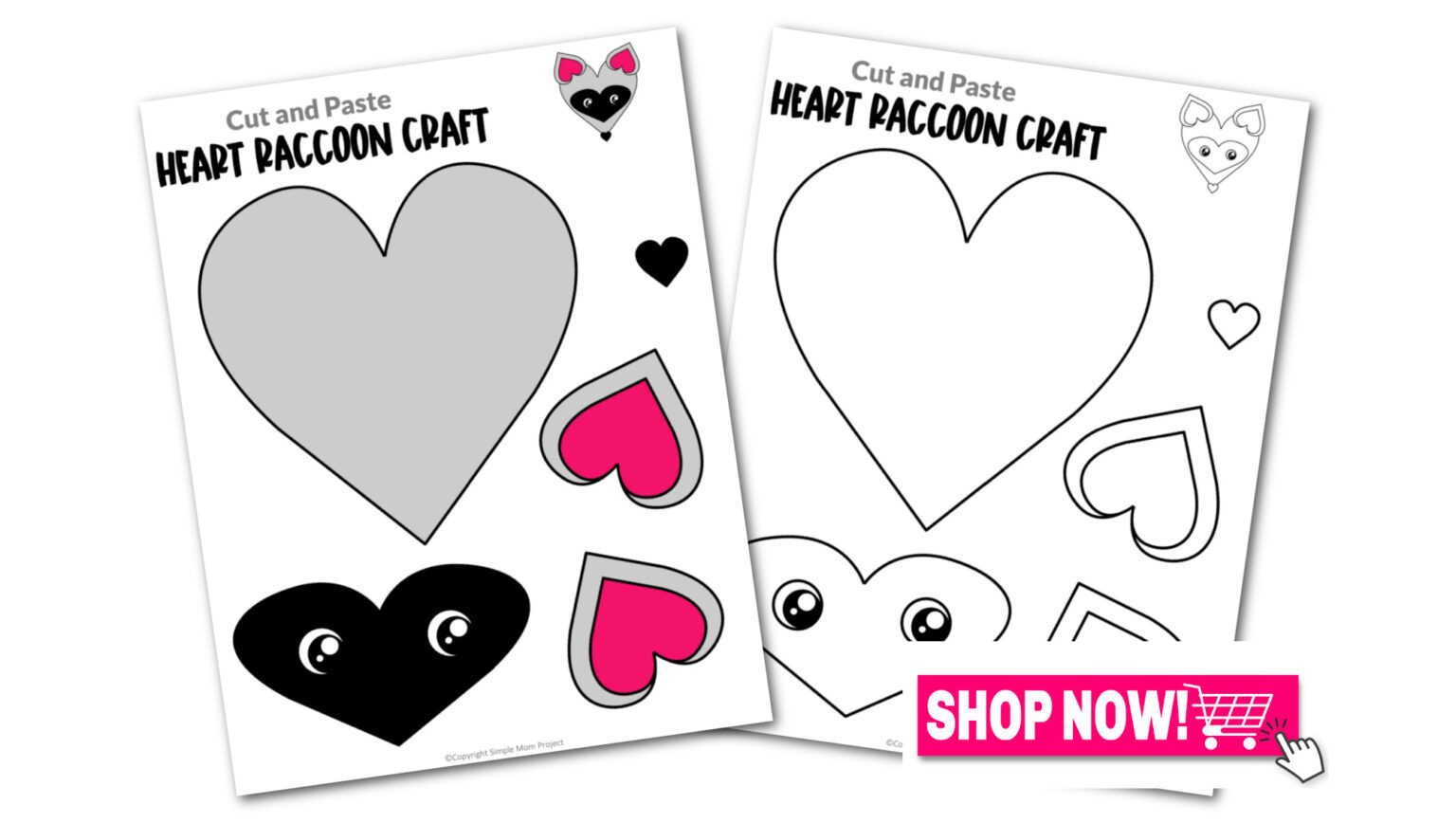 Printable Heart Raccoon Craft Template – Simple Mom Project