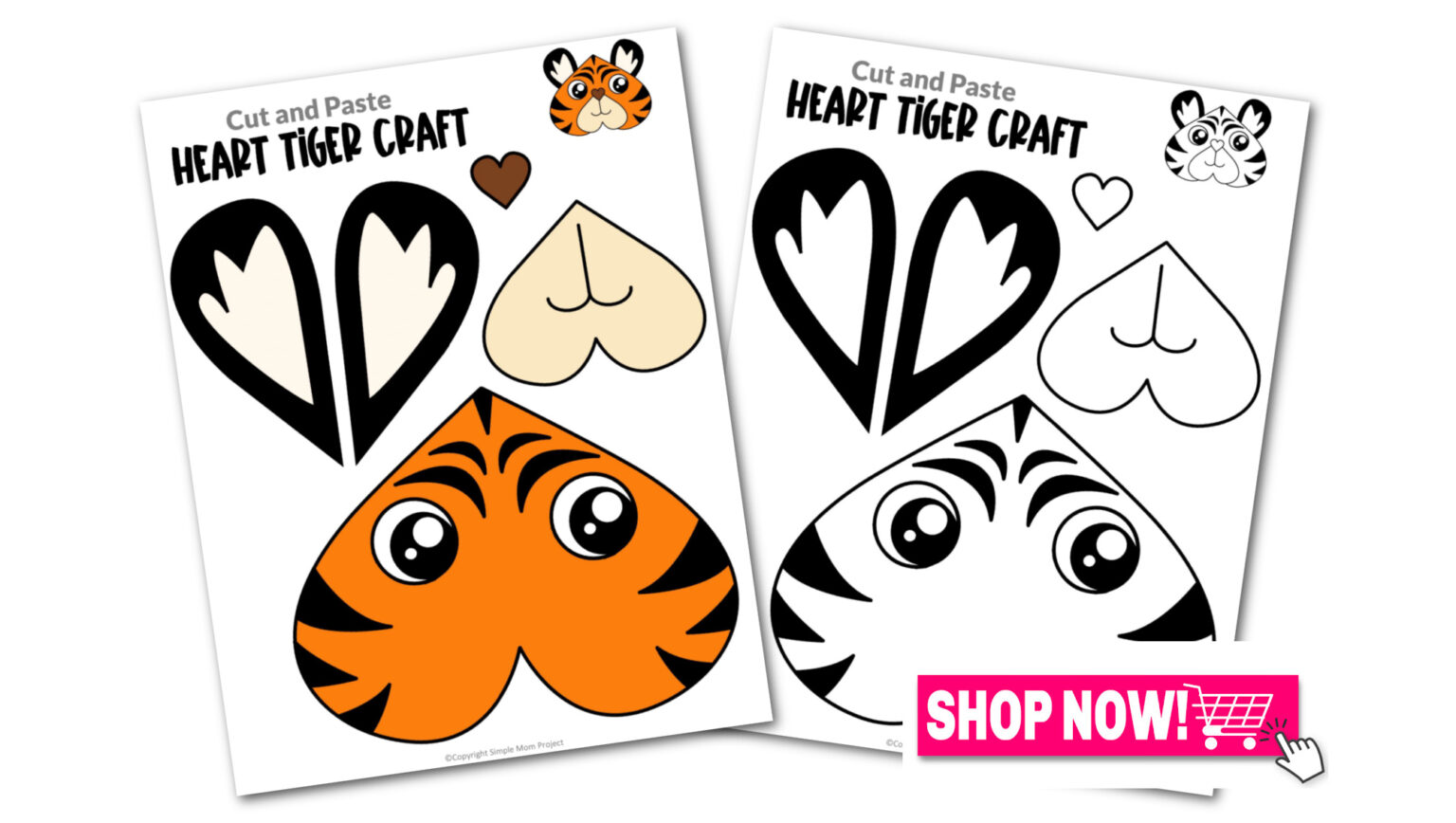 Printable Heart Tiger Craft Template – Simple Mom Project