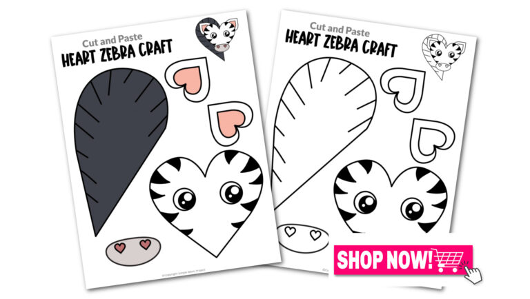 Printable Heart Zebra Craft Template – Simple Mom Project