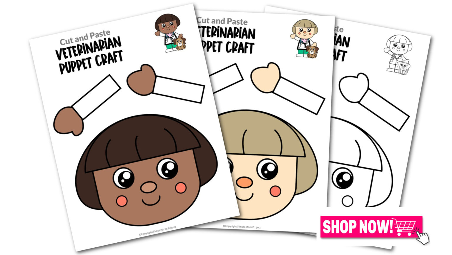 Printable Veterinarian Paper Bag Puppet Template – Simple Mom Project