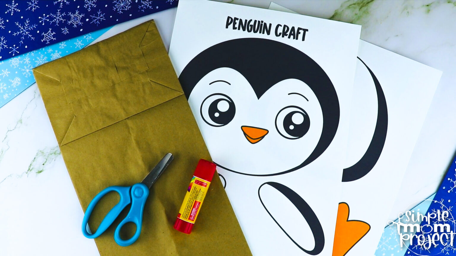 Printable Penguin Paper Bag Puppet Template – Simple Mom Project