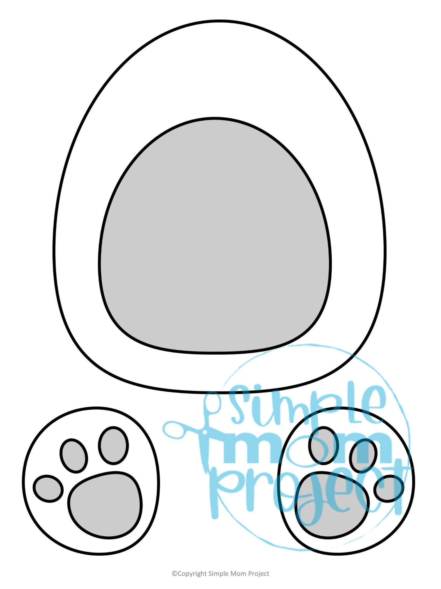 Printable Polar Bear Paper Bag Puppet Template - Simple Mom Project