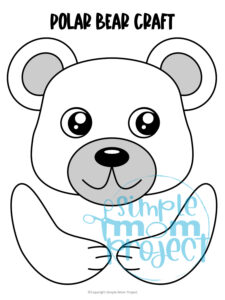 Printable Polar Bear Paper Bag Puppet Template - Simple Mom Project