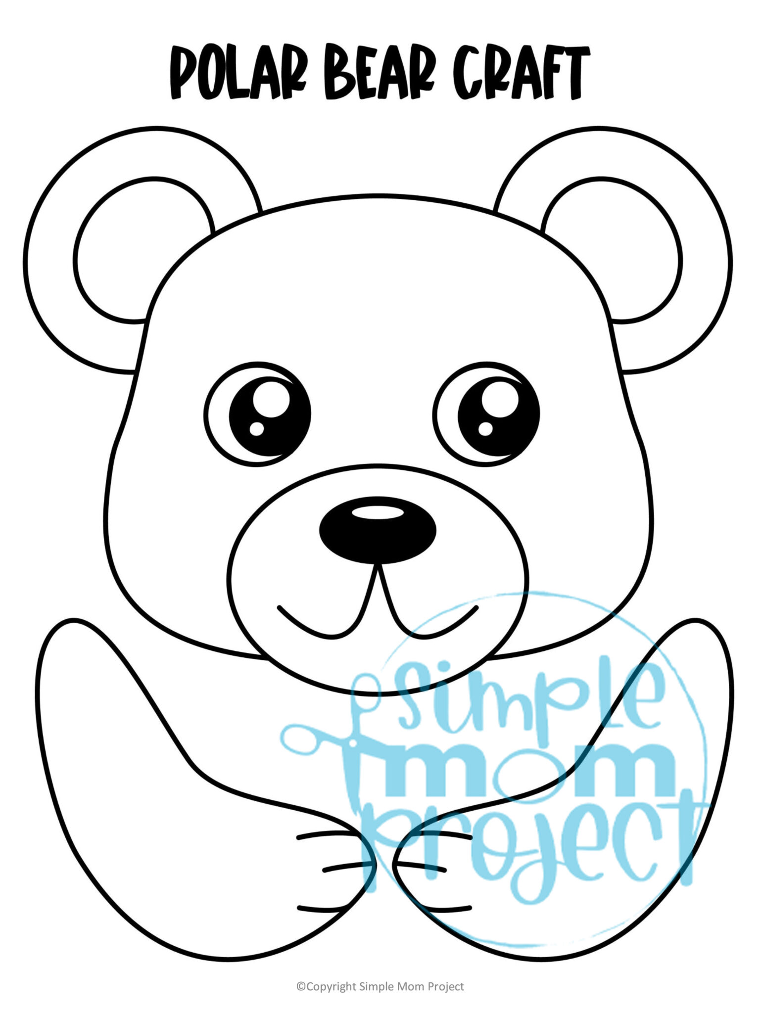 Printable Polar Bear Paper Bag Puppet Template - Simple Mom Project