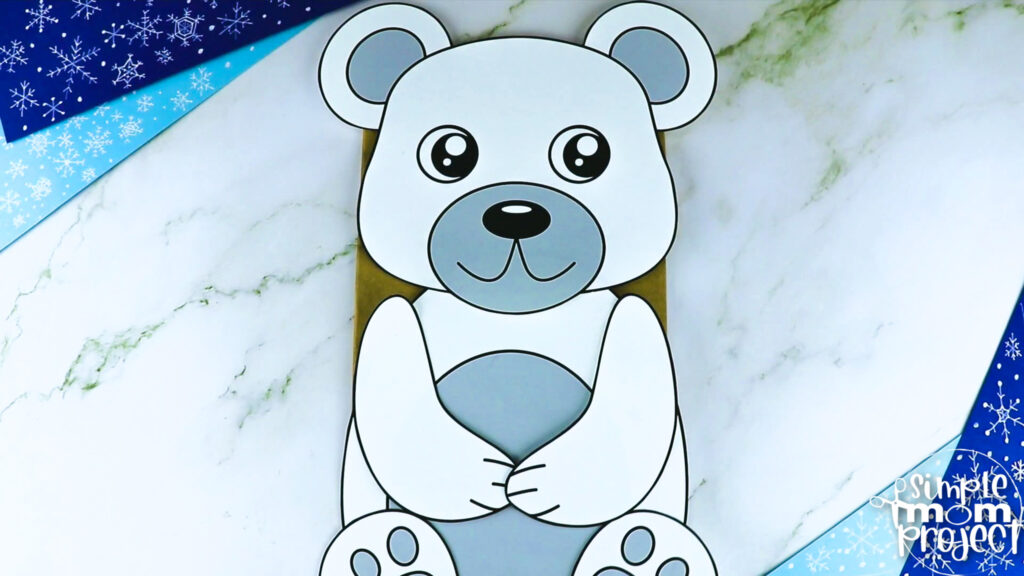 Printable Polar Bear Paper Bag Puppet Template - Simple Mom Project