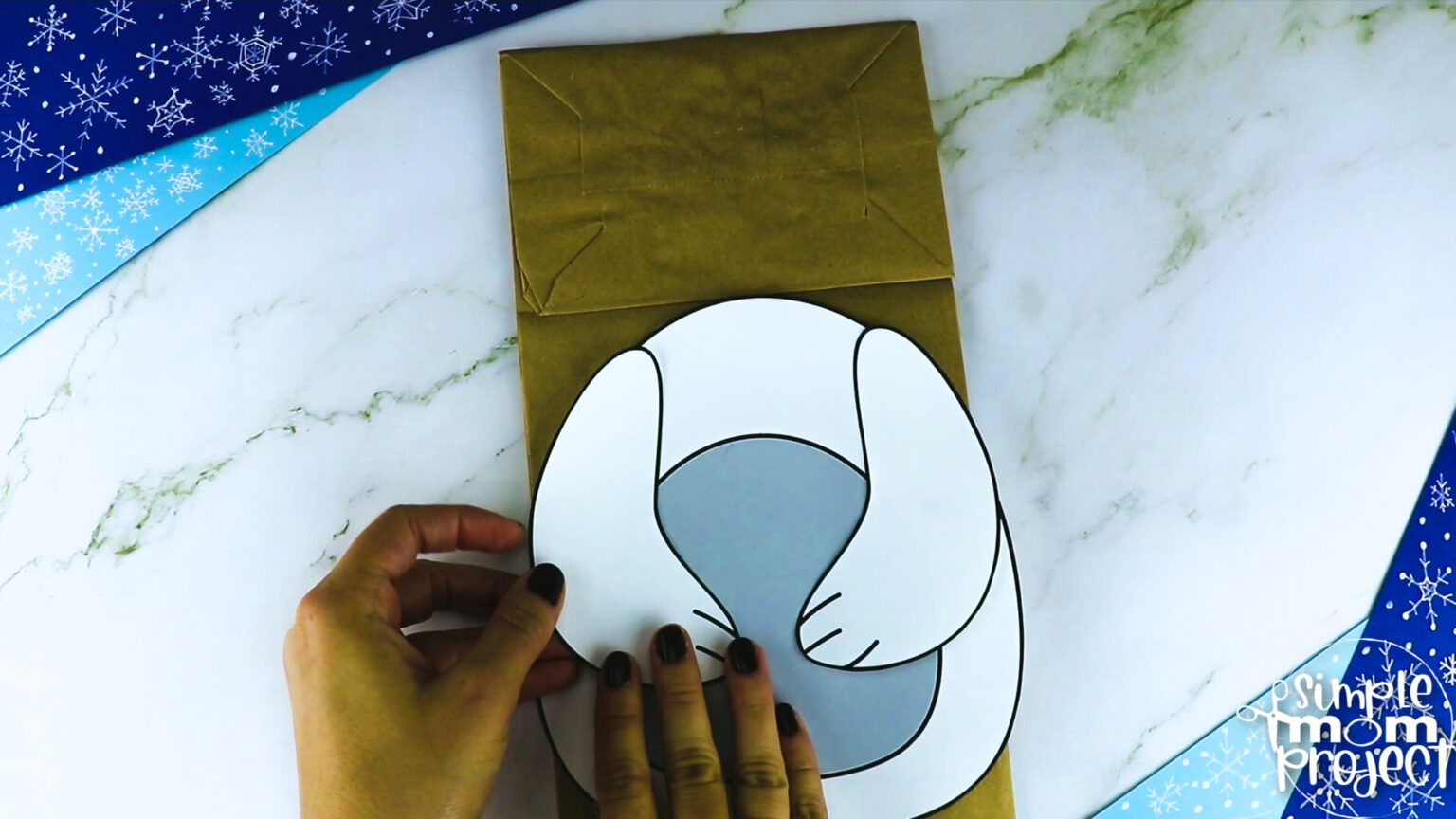 Printable Polar Bear Paper Bag Puppet Template - Simple Mom Project