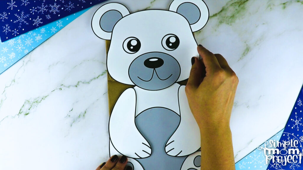 Printable Polar Bear Paper Bag Puppet Template - Simple Mom Project