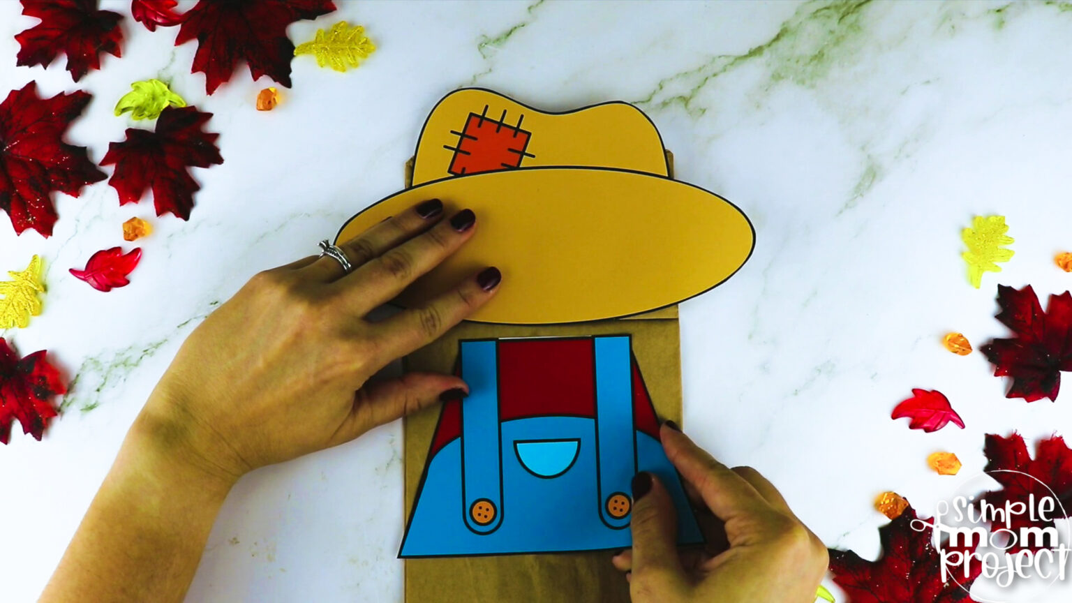 Printable Scarecrow Paper Bag Puppet Template – Simple Mom Project