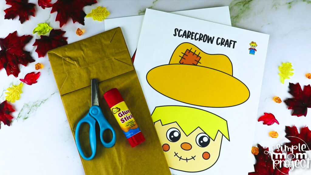 Printable Scarecrow Paper Bag Puppet Template – Simple Mom Project