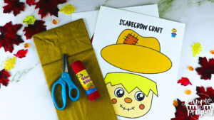 Printable Scarecrow Paper Bag Puppet Template - Simple Mom Project