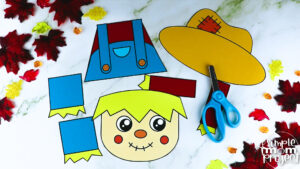 Printable Scarecrow Paper Bag Puppet Template - Simple Mom Project