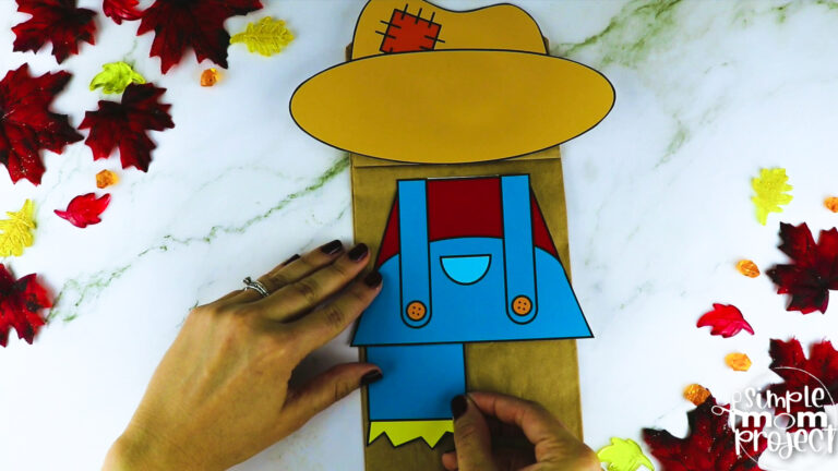 Printable Scarecrow Paper Bag Puppet Template – Simple Mom Project