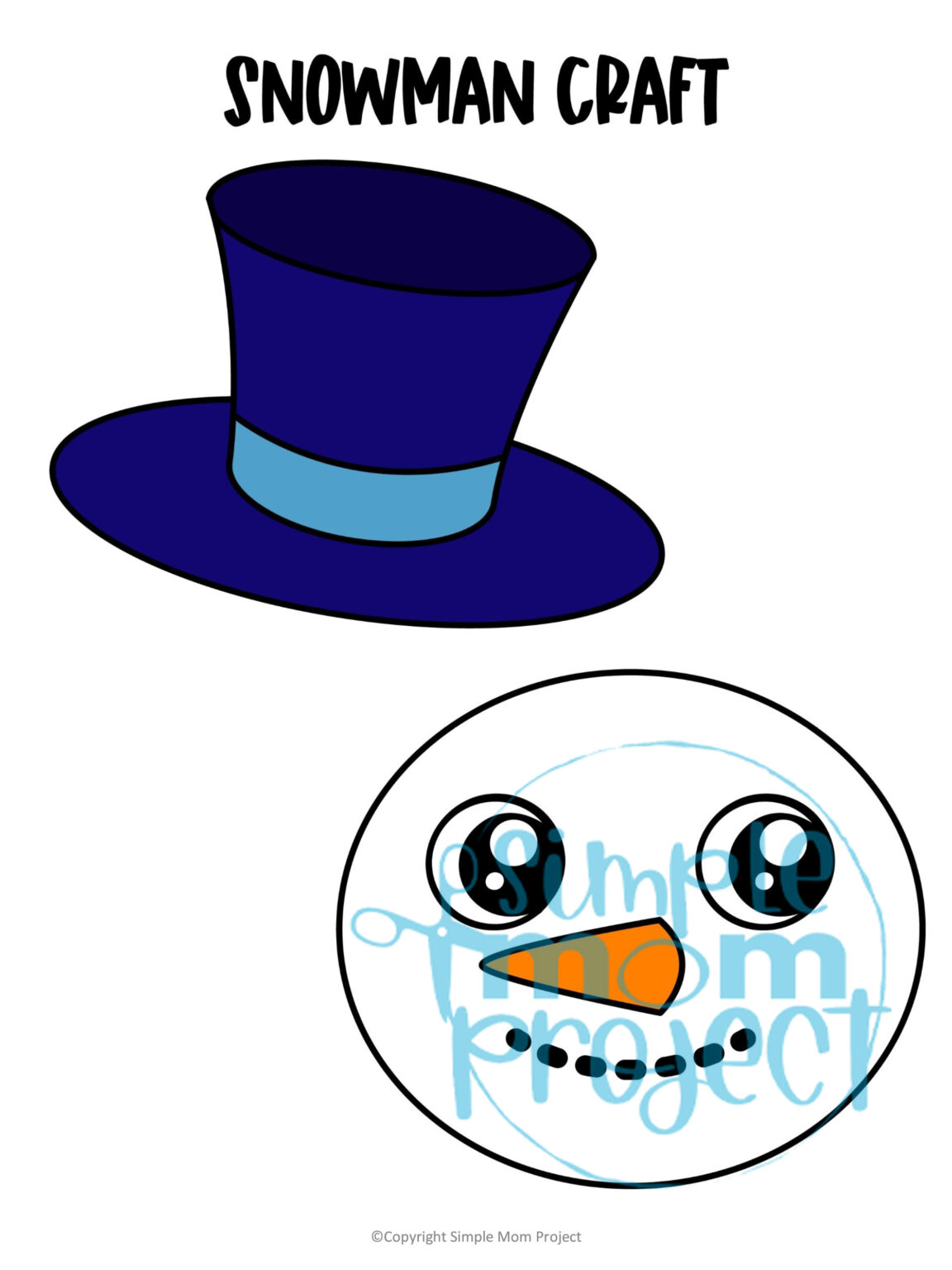 Printable Snowman Paper Bag Puppet Template – Simple Mom Project