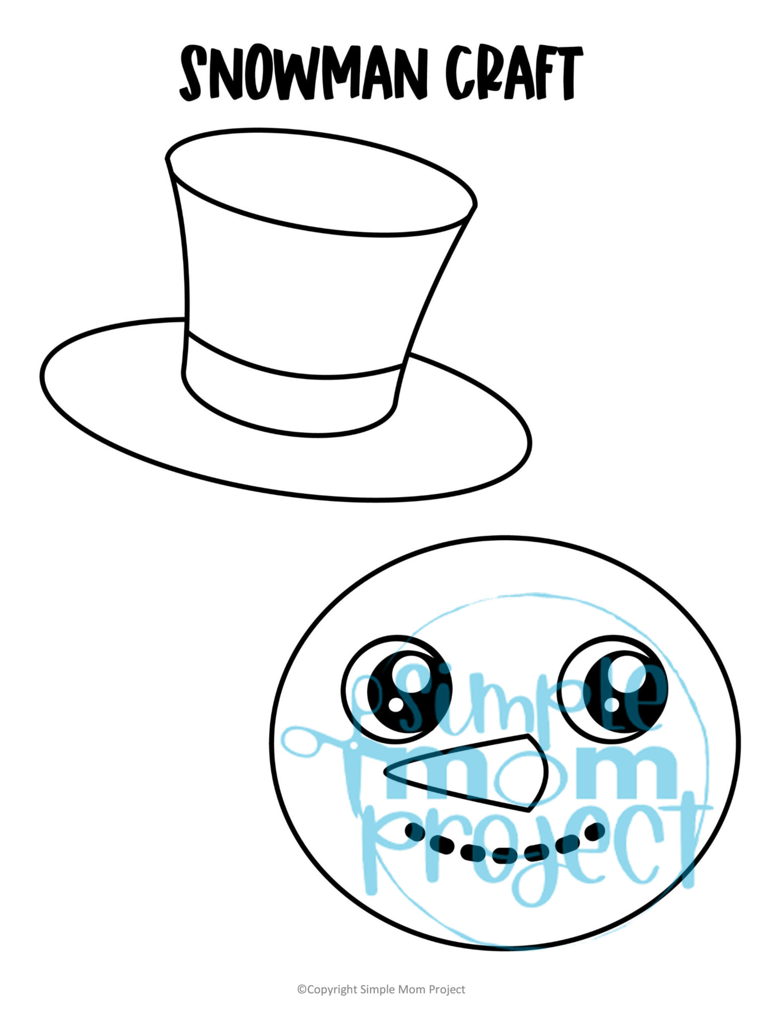 Printable Snowman Paper Bag Puppet Template – Simple Mom Project