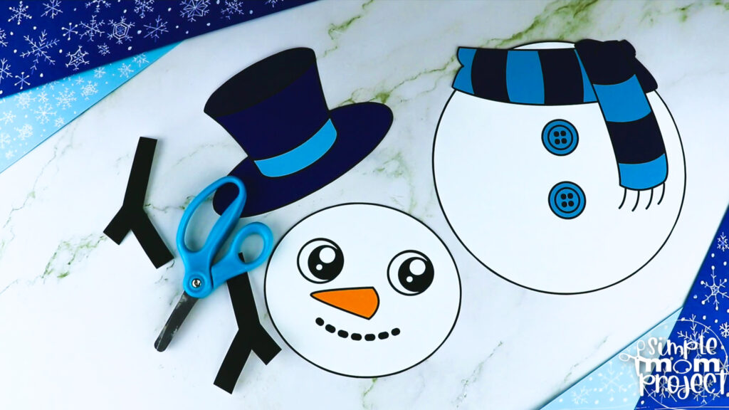 Printable Snowman Paper Bag Puppet Template Simple Mom Project